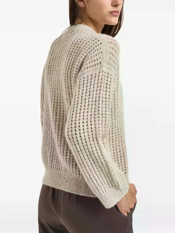 Peserico Sequin-embellished Open-knit Sweater