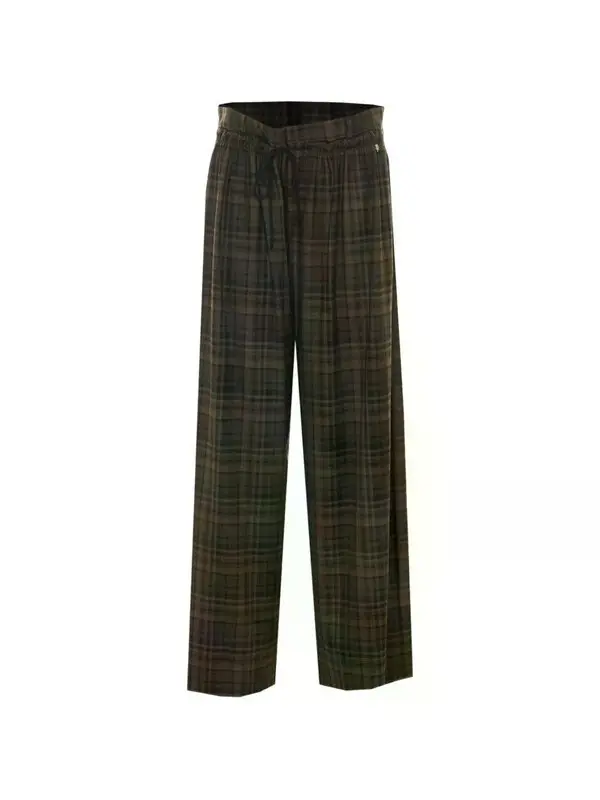 ANIYE BY Check-motif Drawstring-waist Trousers