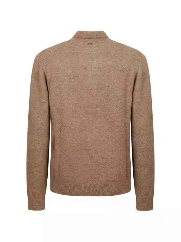 Herno Resort Flecked-knit Polo Sweater