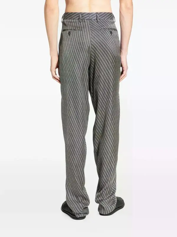 Giorgio Armani Diagonal-print Pleated Trousers