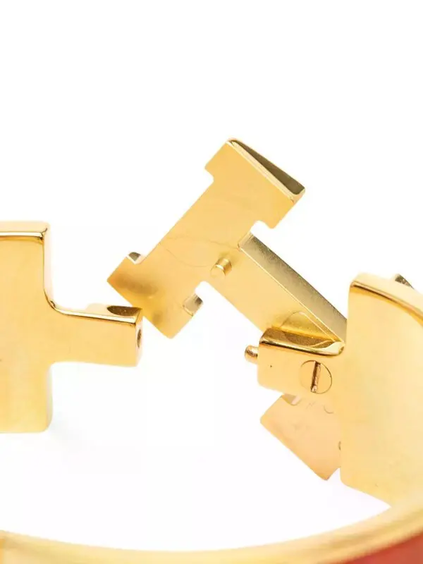 Hermès Wide Enamel Clic H Pm Costume Bracelet