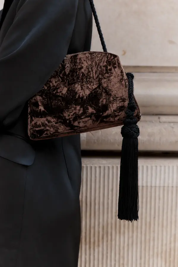 LIFFNER Velvet Tassel Clutch