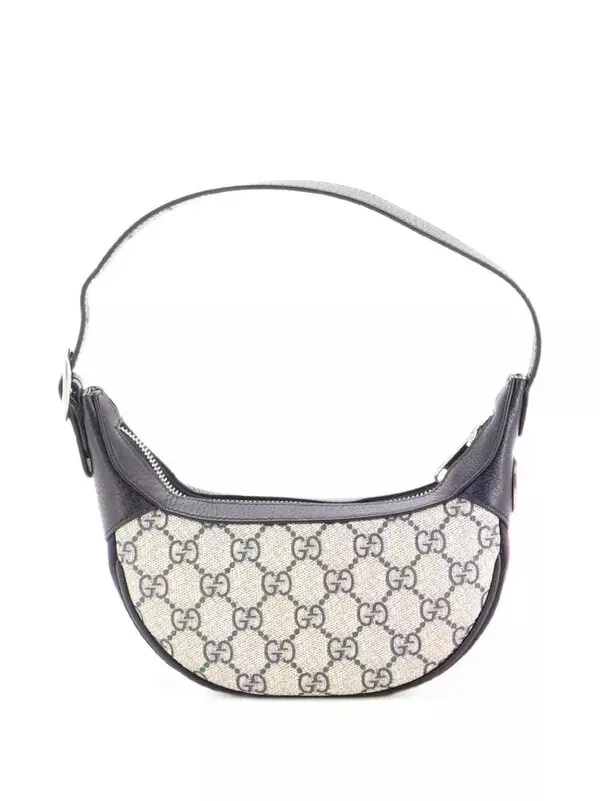 Gucci Ophidia Half Moon Bag Gg Coated Canvas Mini Hobo Bag - Blue