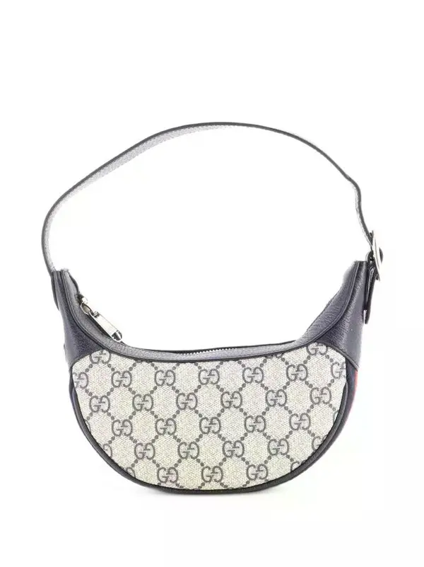 Gucci Ophidia Half Moon Gg Coated Canvas Mini Hobo Bag - Blue