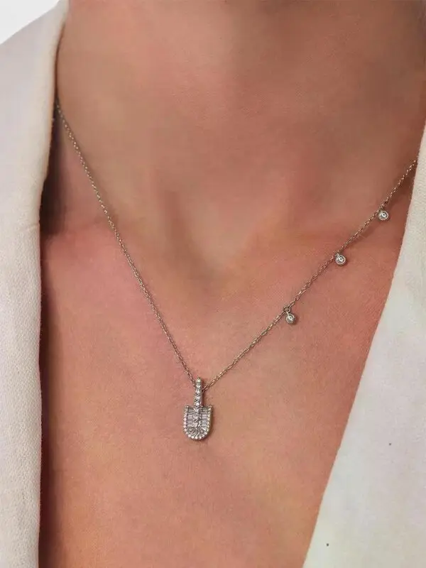 U LOS ANGELES U Solo Diamond Necklace - Silver