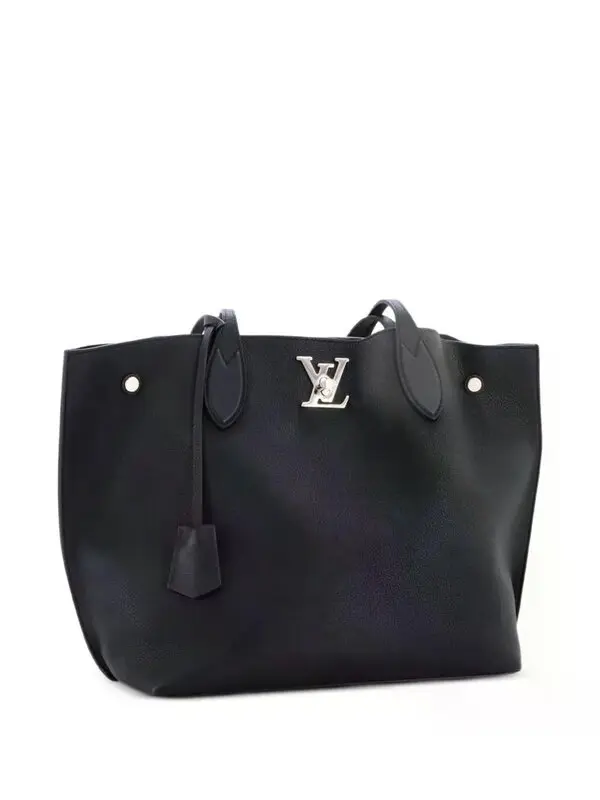 LOUIS VUITTON Lockme Go Leather Tote Bag - Black