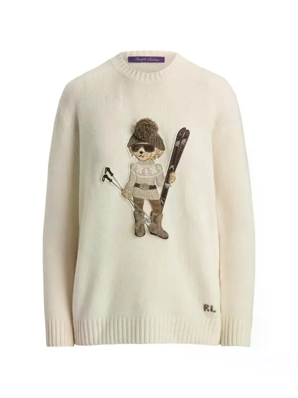 Ralph Lauren Cashmere Polo Bear Sweater - Neutrals