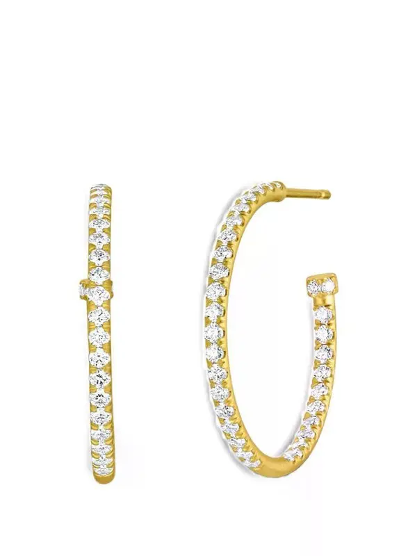 LEIGH MAXWELL Diamond Pavé Hoop Earrings - Gold