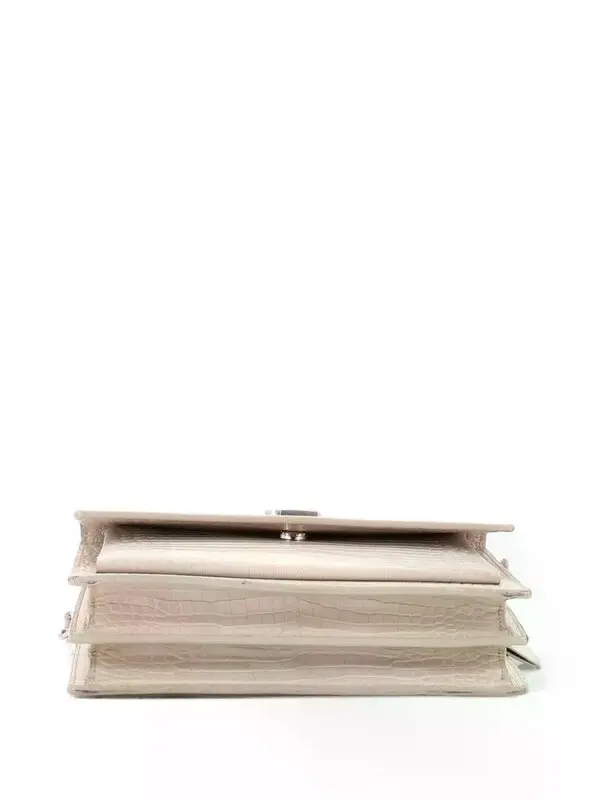 Saint Laurent Sunset Crocodile Embossed Leather Medium Crossbody Bag