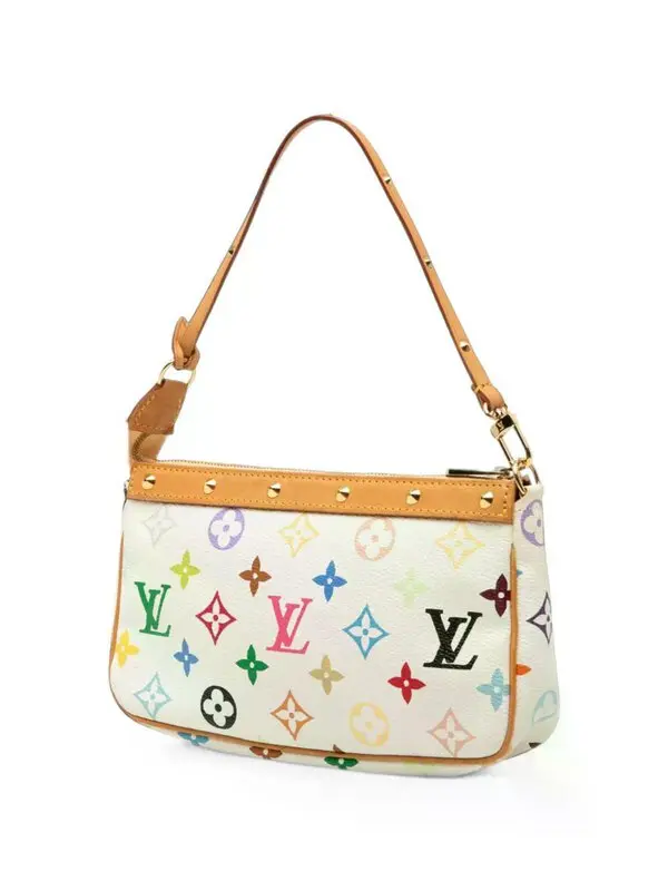 LOUIS VUITTON 2003 Monogram Multicolore Pochette Accessoires Shoulder Bag - White