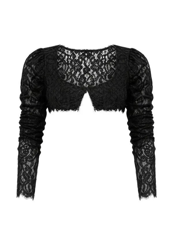 BRONX AND BRONCO Lace Bolero Jacket - Black