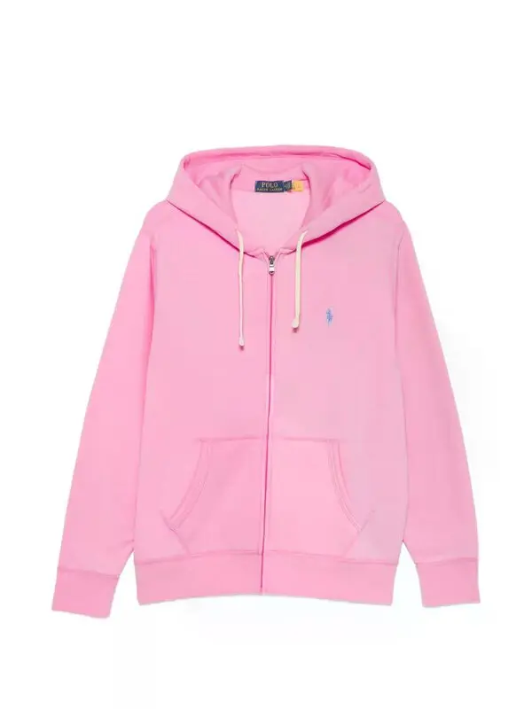 Polo Ralph Lauren Logo-embroidered Zip-up Hoodie - Pink