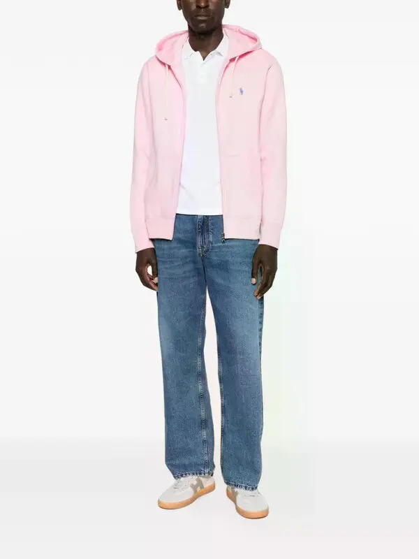 Polo Ralph Lauren Logo-embroidered Zip-up Hoodie - Pink