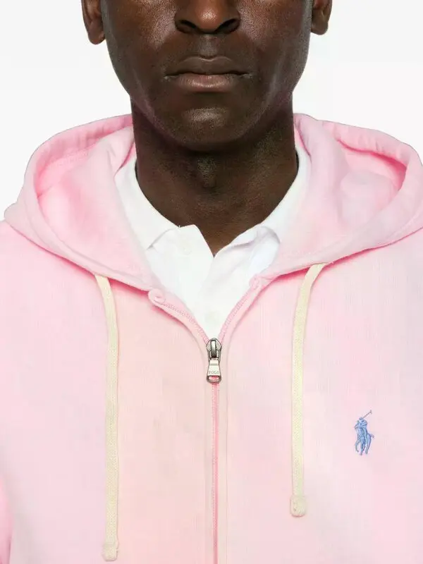 Polo Ralph Lauren Logo-embroidered Zip-up Hoodie - Pink