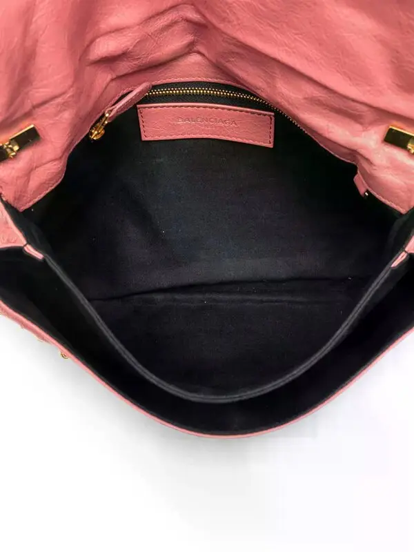 Balenciaga 2016 Lambskin Motocross Giant 12 Envelope Clutch With Strap Crossbody Bag - Pink