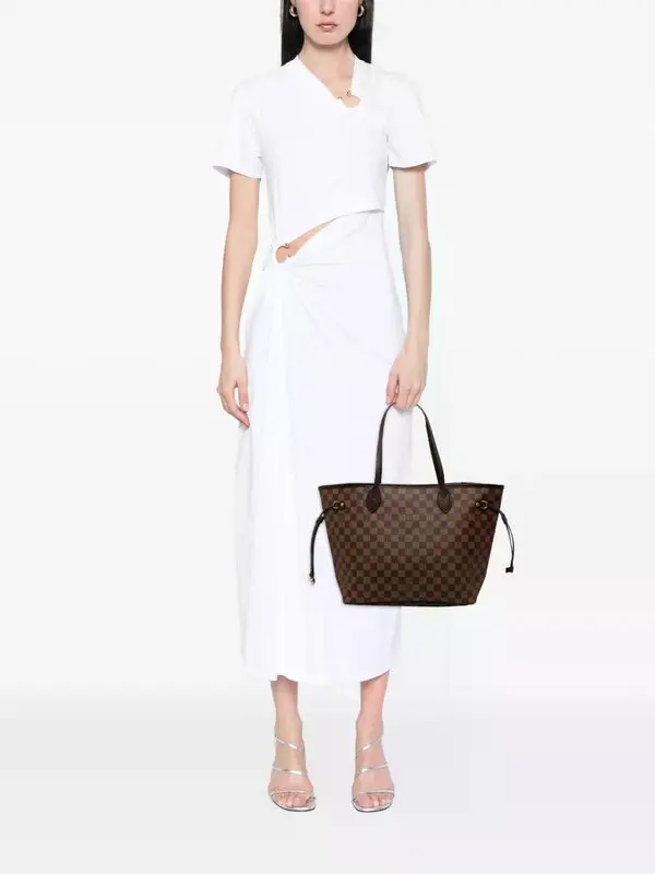 LOUIS VUITTON Damier Ebene Neverfull Mm Tote Bag - Brown