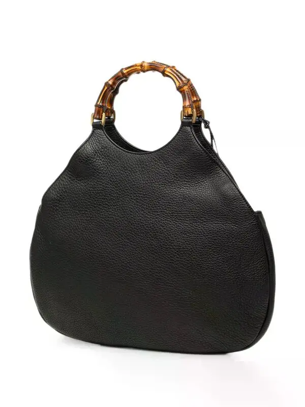 Gucci Pebbled Calfskin Bamboo Hobo Bag