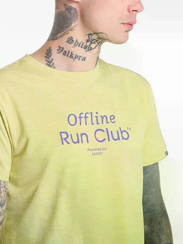 SAYSKY Logo-print Curved-hem T-shirt