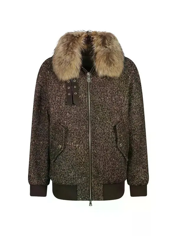 ERMANNO FIRENZE Faux-fur Collar Bomber Jacket