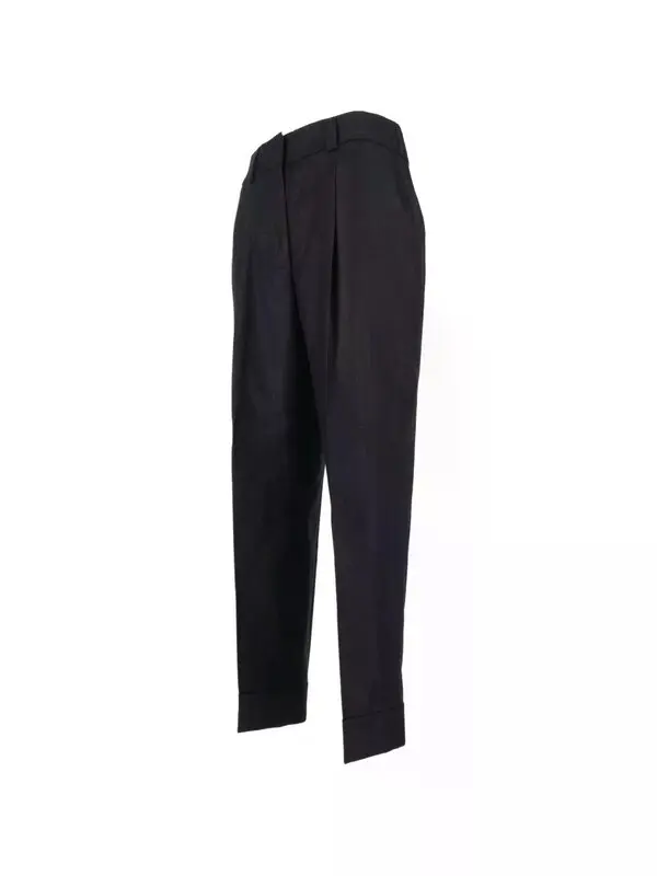 Peserico Metallic Effect Pleated Turned-up Trousers