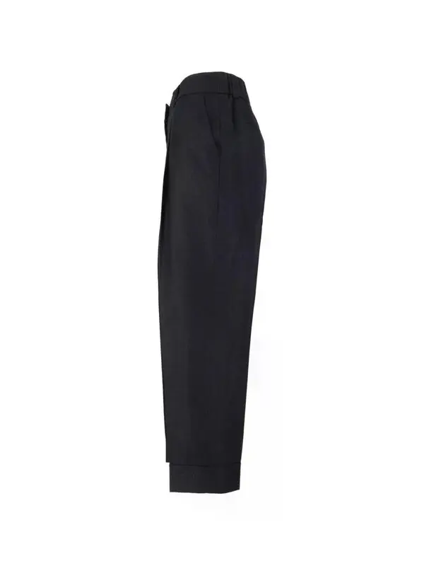 Peserico Metallic Effect Pleated Turned-up Trousers