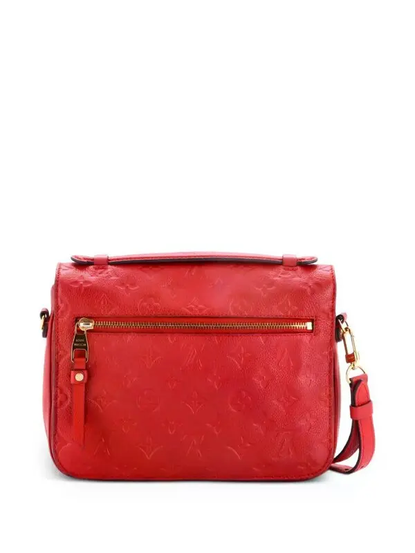 LOUIS VUITTON Pochette Metis Monogram Empreinte Leather East West Crossbody Bag - Red