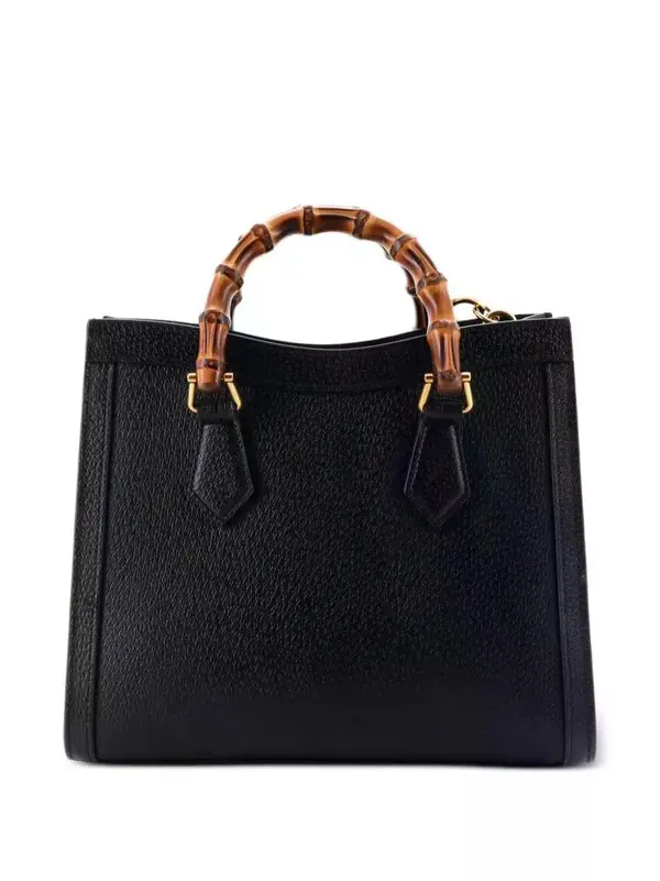 Gucci Diana Bamboo Handle Leather Small Tote Bag - Black