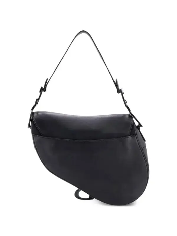 Dior Ultra Matte Saddle Handbag Leather Medium Shoulder Bag - Black