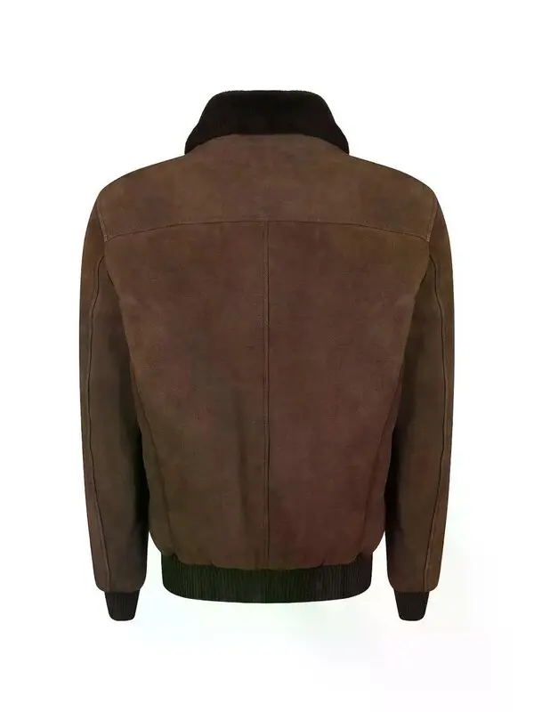 BARBA NAPOLI Shearling-collar Bomber Jacket
