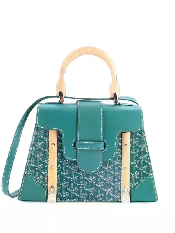 Goyard Saigon Top Handle Bag Coated Canvas With Leather Pm Satchel