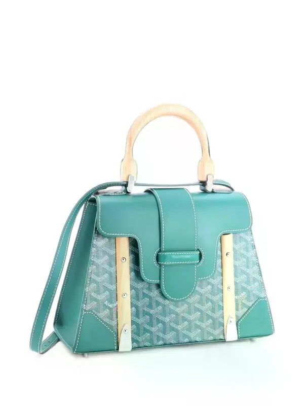 Goyard Saigon Top Handle Bag Coated Canvas With Leather Pm Satchel