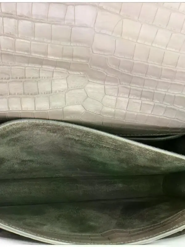 Saint Laurent Sunset Crocodile Embossed Leather Medium Crossbody Bag
