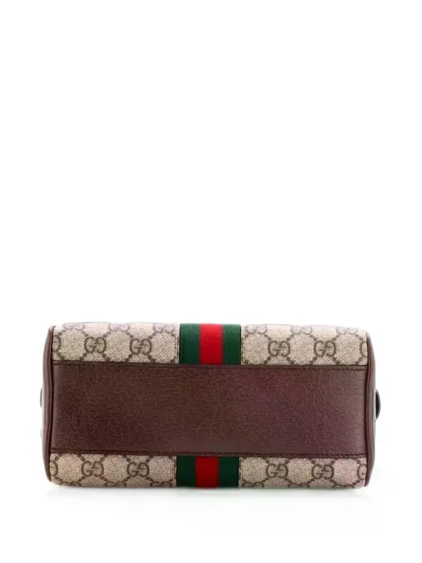 Gucci Gg Coated Canvas With Leather Mini Crossbody Bag - Brown