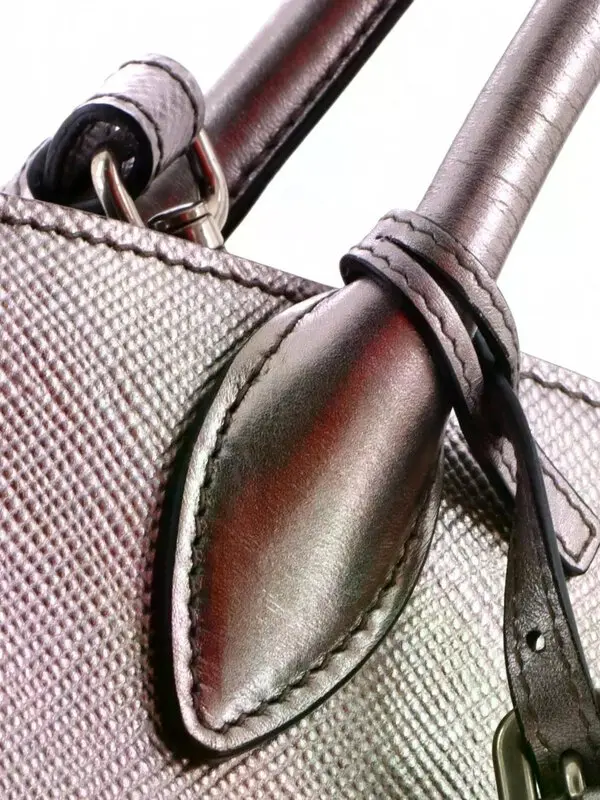 Prada Monochrome Saffiano With City Calf Small Tote Bag