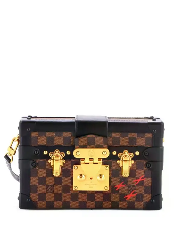 LOUIS VUITTON Petite Malle Handbag Damier Clutch Bag - Black