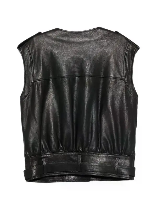 N°21 Biker-style Leather Gilet