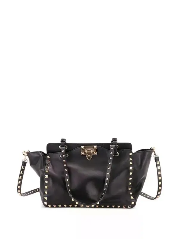 Valentino Garavani Rockstud Soft Leather Small Tote Bag - Black