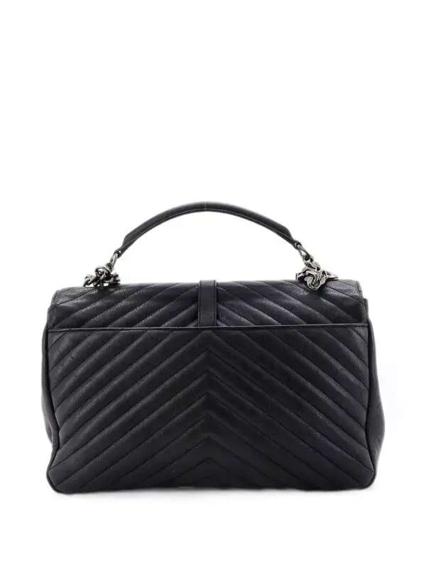 Saint Laurent Classic Monogram College Bag Matelasse Chevron Leather Large Shoulder Bag