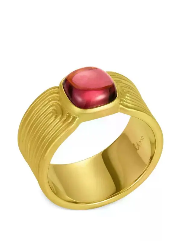 LEIGH MAXWELL Pink Tourmaline Cabochon Ridge Ring