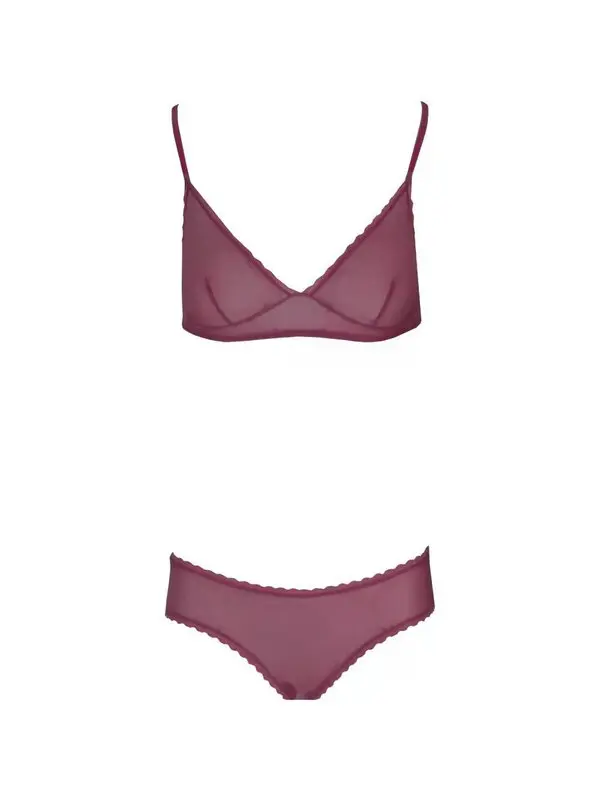 LAURA URBINATI Scallop-edge Tulle Briefs - Red