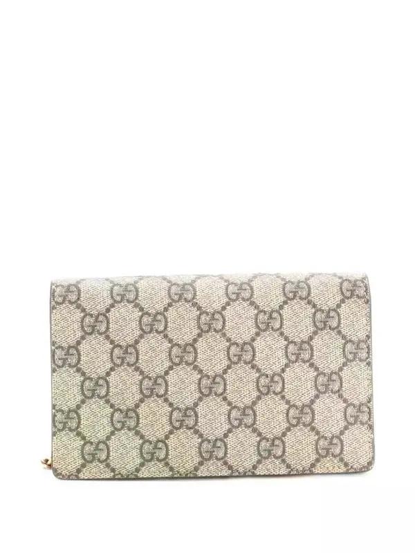 Gucci Cherries Wallet On Chain Gg Coated Canvas Mini Crossbody Bag - Brown