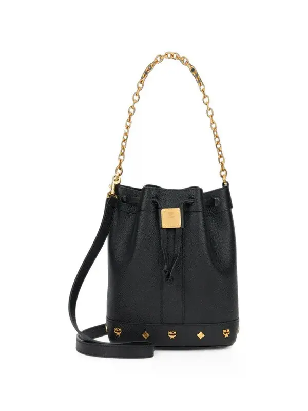 Mcm Mini Pina Logo-plaque Bucket Bag