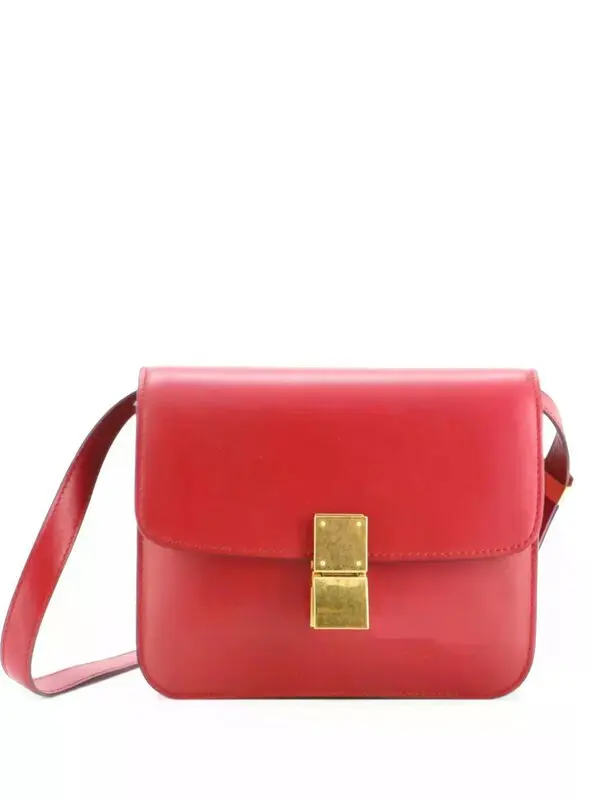 Celine Classic Box Bag Smooth Leather Teen Shoulder Bag - Red