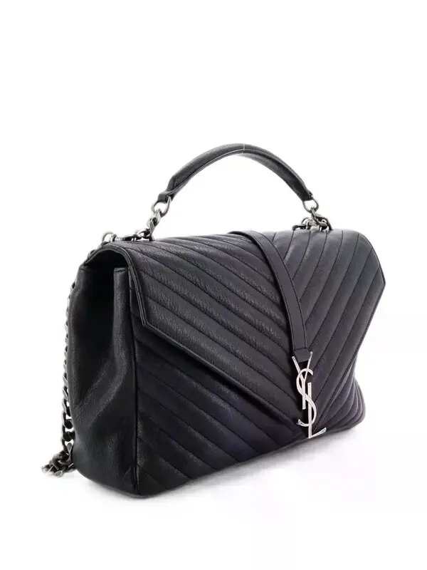 Saint Laurent Classic Monogram College Bag Matelasse Chevron Leather Large Shoulder Bag