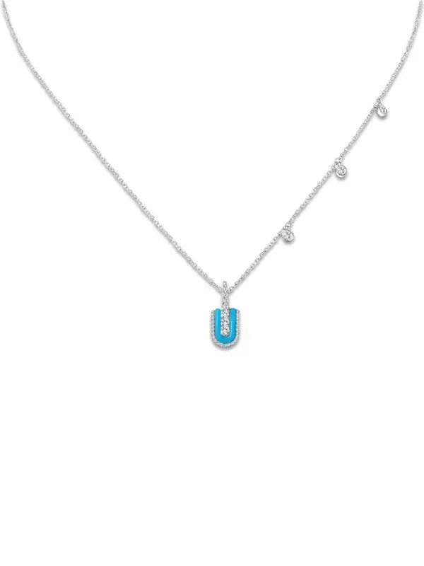 U LOS ANGELES U Solo Turquoise And Diamond Necklace - Gold