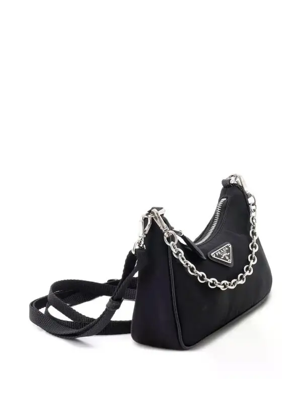 Prada Re-edition Tessuto Mini Hobo Shoulder Bag - Black