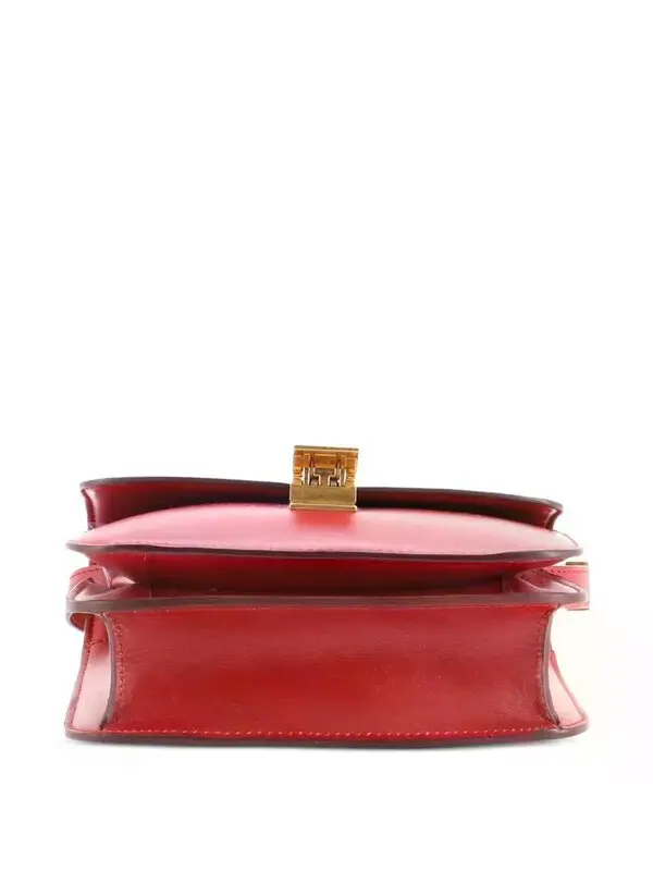 Celine Classic Box Bag Smooth Leather Teen Shoulder Bag - Red