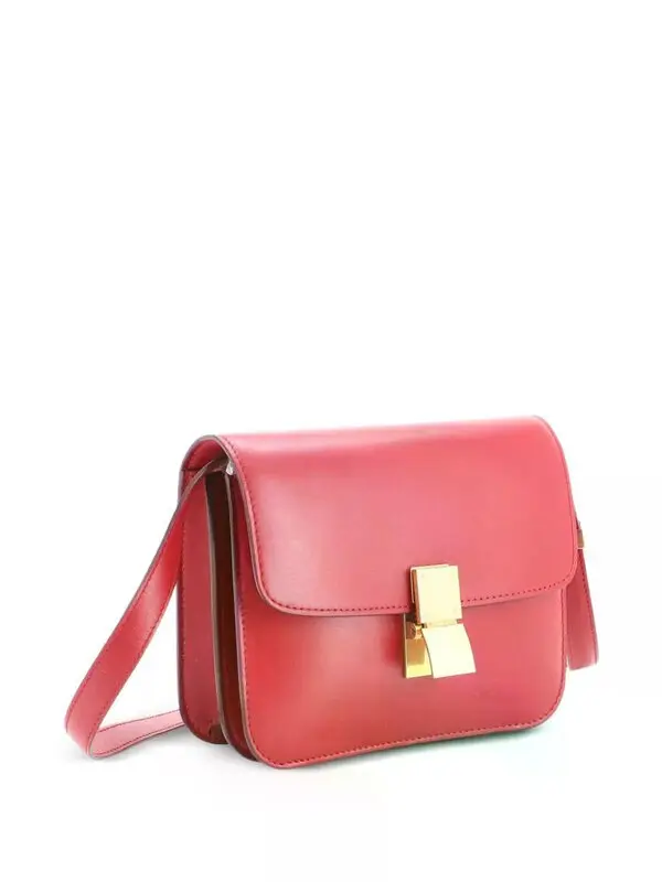 Celine Classic Box Bag Smooth Leather Teen Shoulder Bag - Red