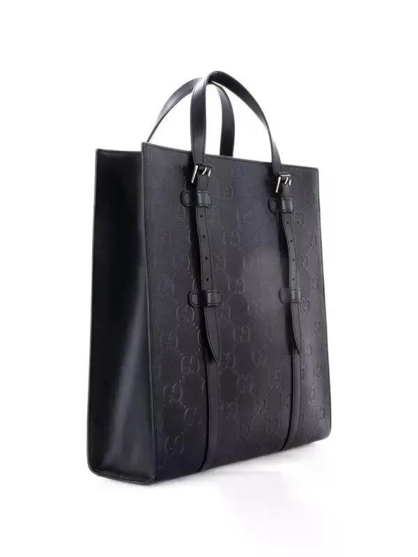 Gucci Gg Embossed Perforated Leather Medium Tote Bag