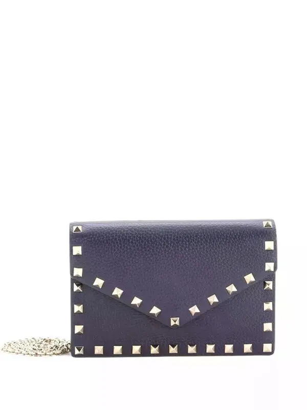 Valentino Garavani Rockstud Envelope Chain Leather Small Crossbody Bag